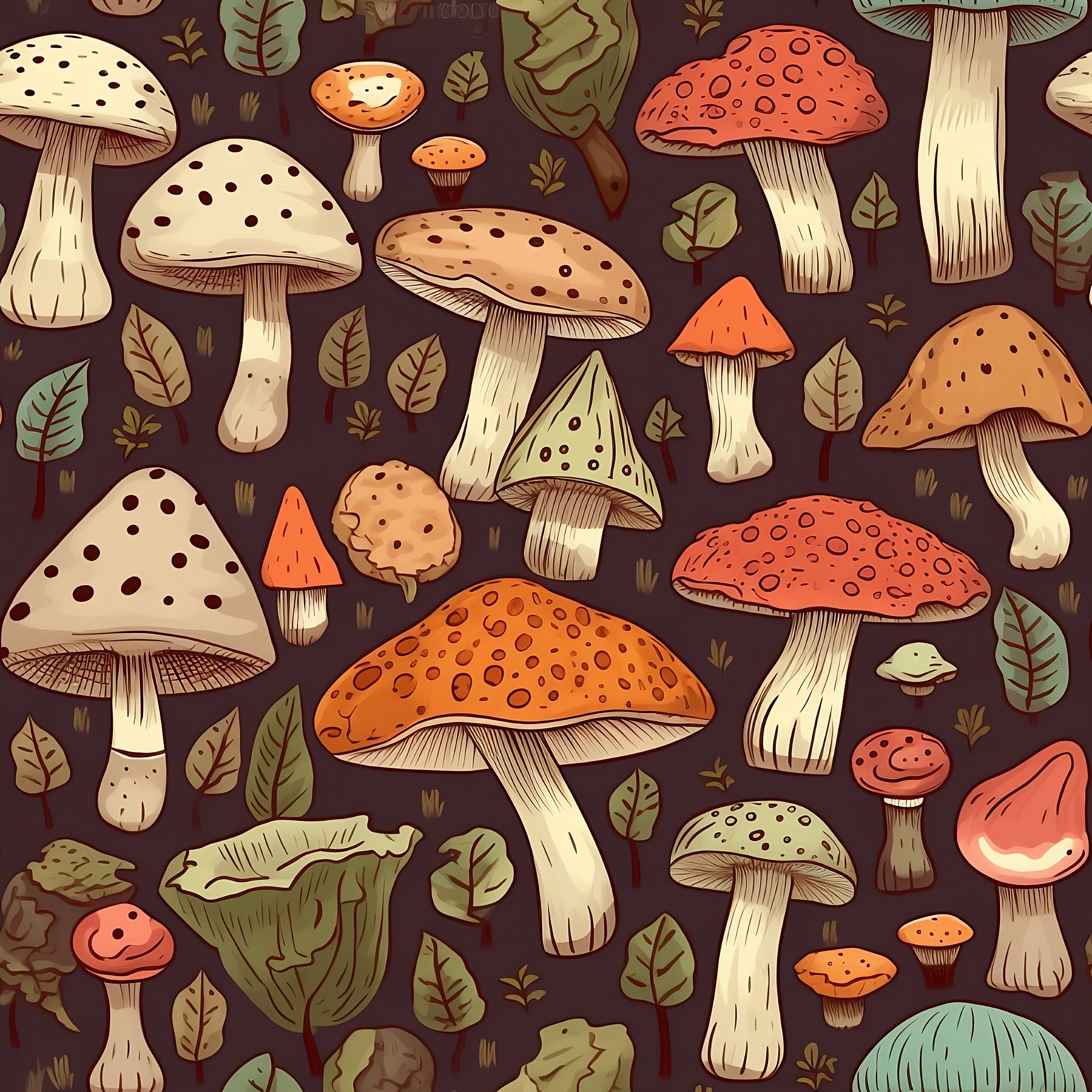 Vintage Mushroom Tiles - Etsy