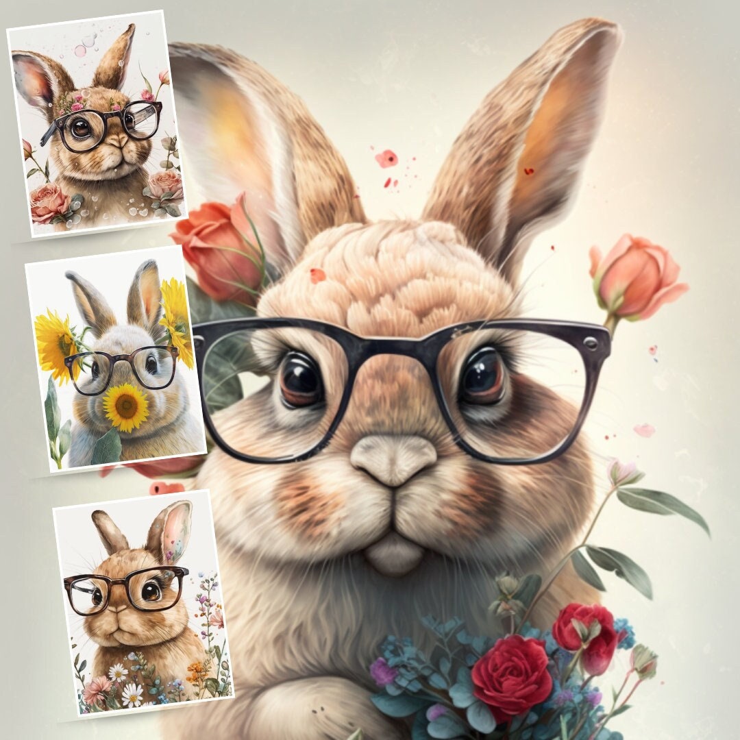 Cute Funny Bunny Design Bundle, Funny Rabbit Illustration Bundle ...