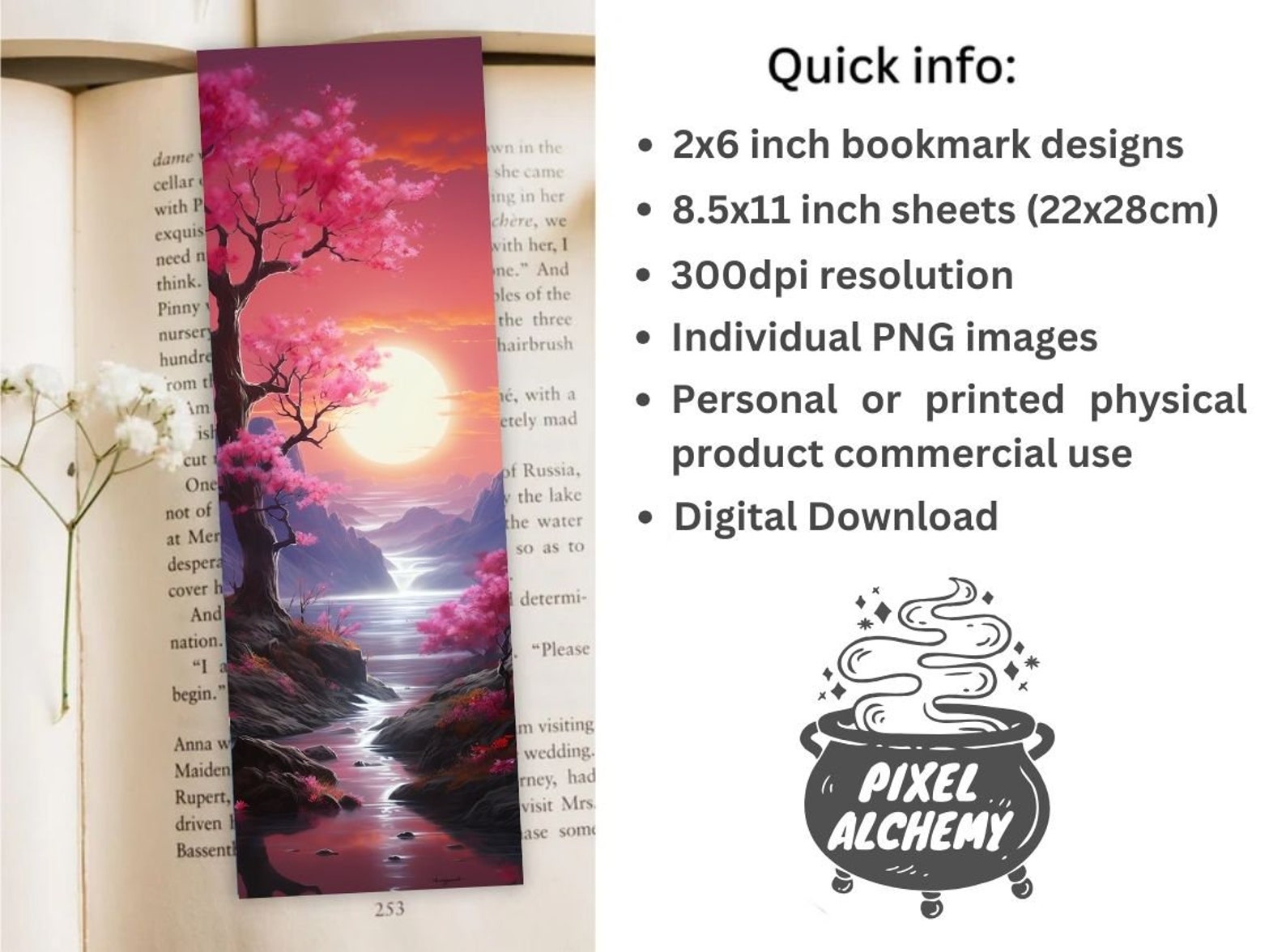 10 Sunset Printable Bookmarks Digital Download Bookmark - Etsy