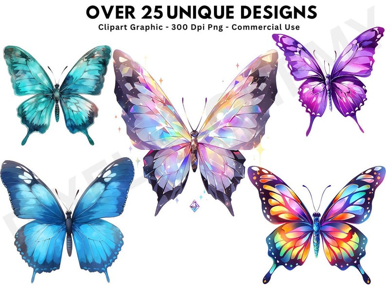 Best Colorful Butterfly Clipart Bundle, Watercolor Butterfly, Butterfly ...