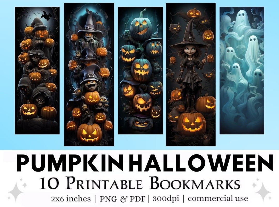 10 Halloween Bookmark Printable Bookmarks Digital Download - Etsy