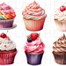 Watercolor Cupcake Clipart, Watercolor Cute Sweets Clipart, Baking ...