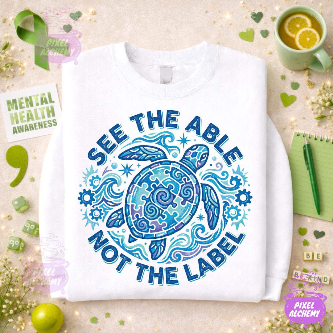 See the Able Not the Label PNG, Autism Awareness Puzzle Turtle ...