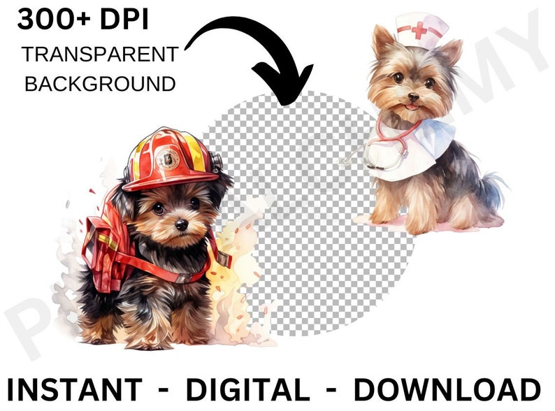 Yorkshire Terrier Watercolor Clipart Cute Yorkie PNG - Etsy