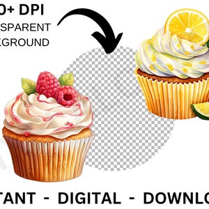 Watercolor Cupcake Clipart, Watercolor Cute Sweets Clipart, Baking ...