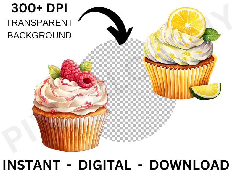 Watercolor Cupcake Clipart, Watercolor Cute Sweets Clipart, Baking ...