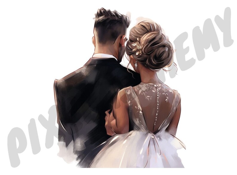 Set of 20 Bride and Groom Clipart Wedding Day Clipart PNG - Etsy