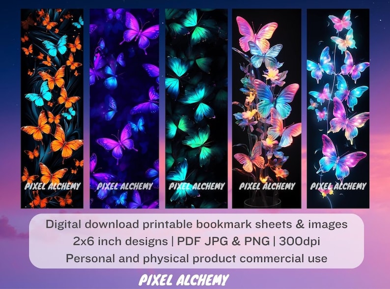10 Butterflies Printable Bookmarks Digital Download Bookmark - Etsy