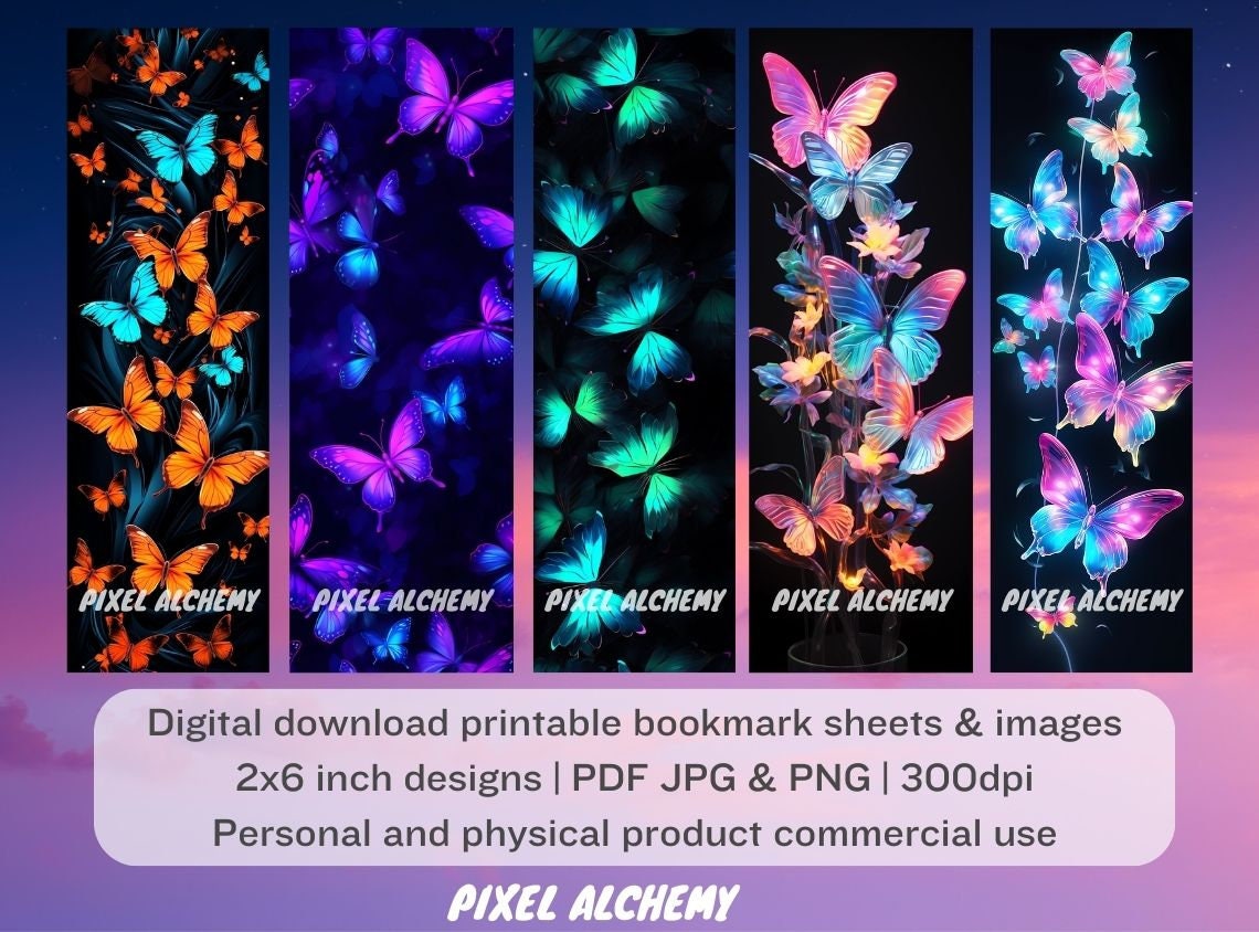 10 Butterflies Printable Bookmarks Digital Download Bookmark - Etsy