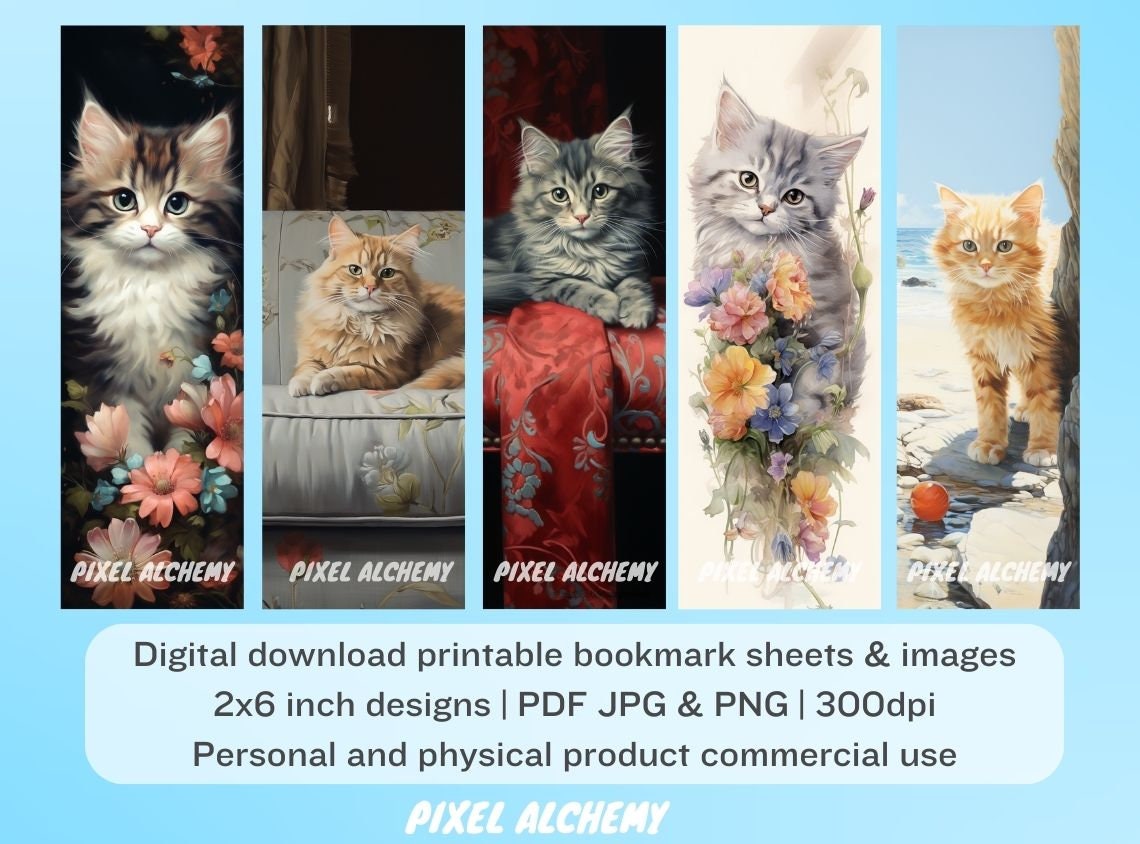 Cat Bookmark Cat Lover Bookmark Bookmark Cat Printable - Etsy