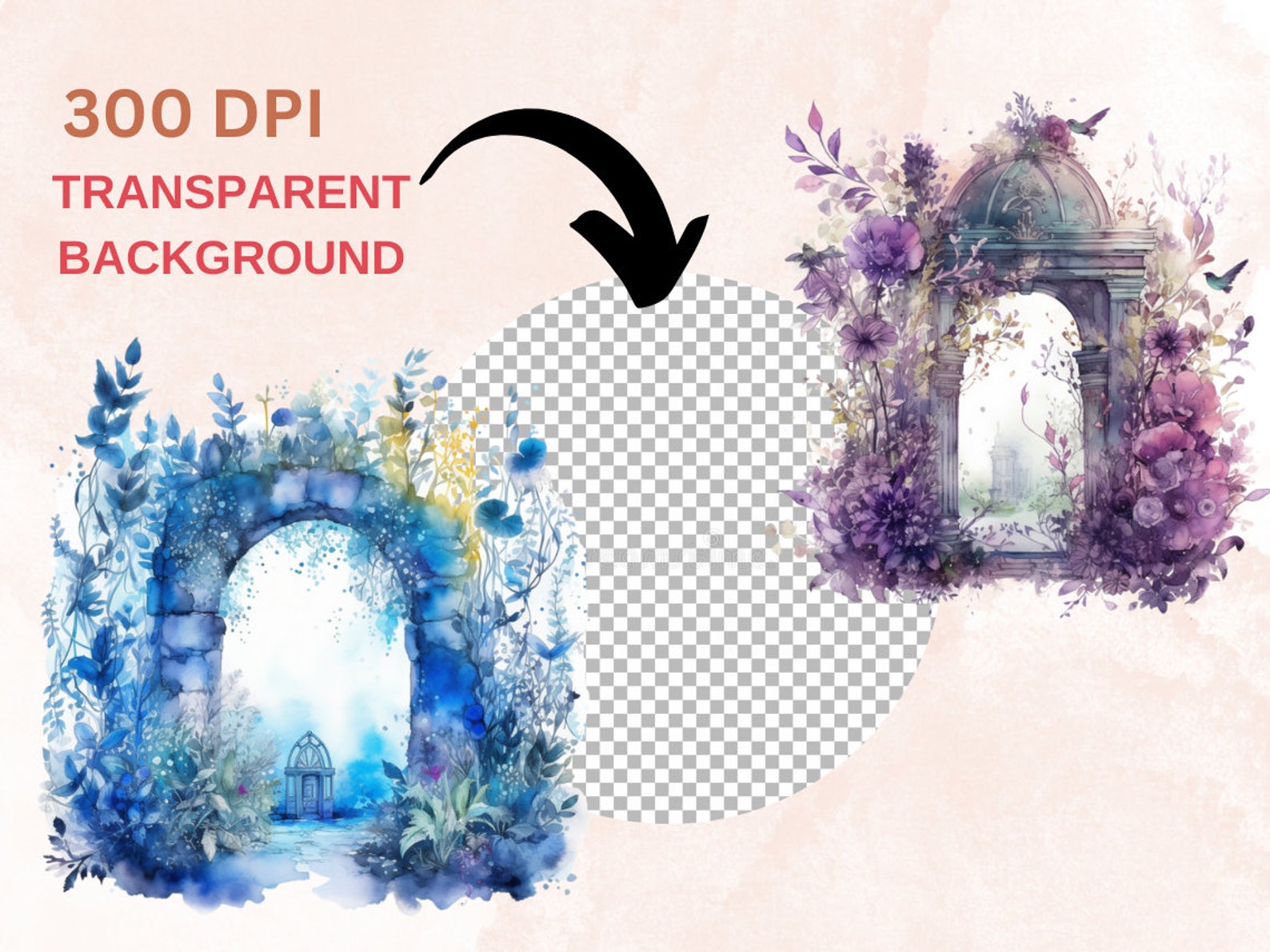 20 PNG Watercolor Secret Garden Clipart Fairy Garden Clip - Etsy