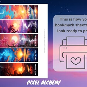 10 Sunset Printable Bookmarks | Digital Download Bookmark Sheets PDF ...