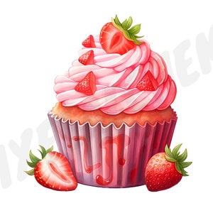 Watercolor Cupcake Clipart, Watercolor Cute Sweets Clipart, Baking ...