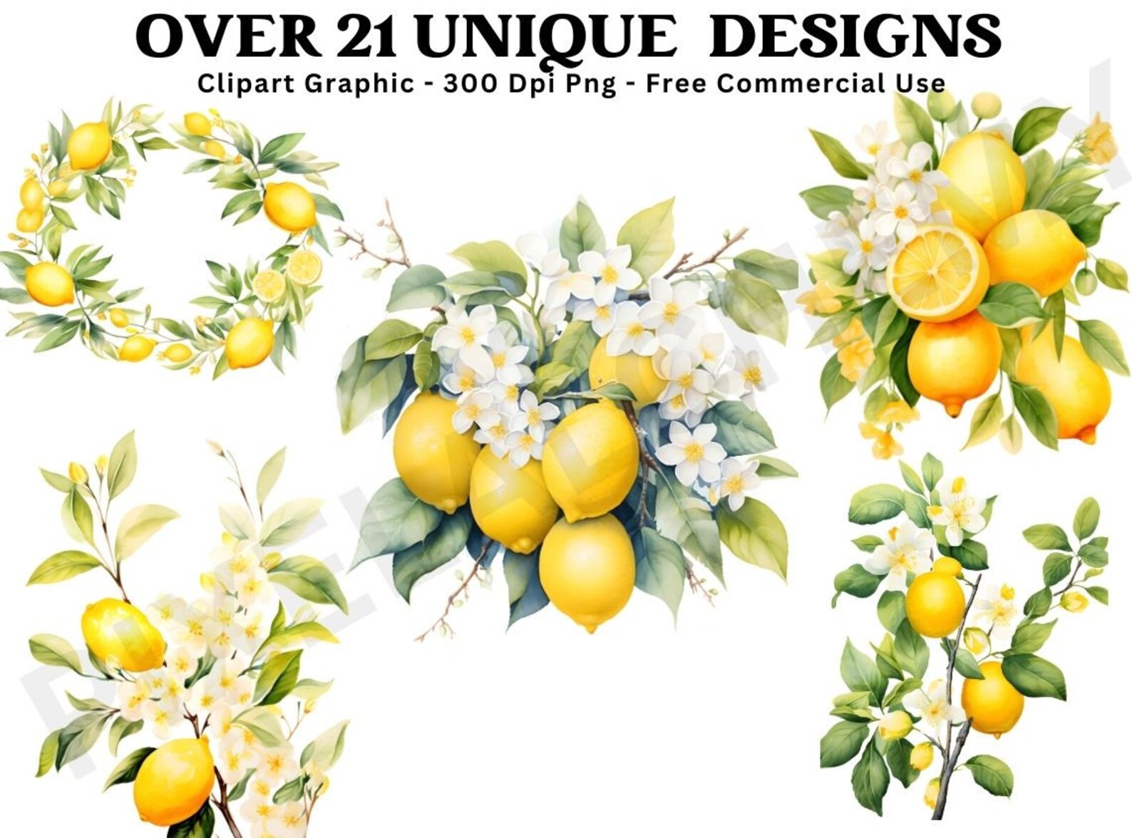 Watercolor Lemon Clipart, Watercolor Lemons Png, Lemon Twig Clipart ...