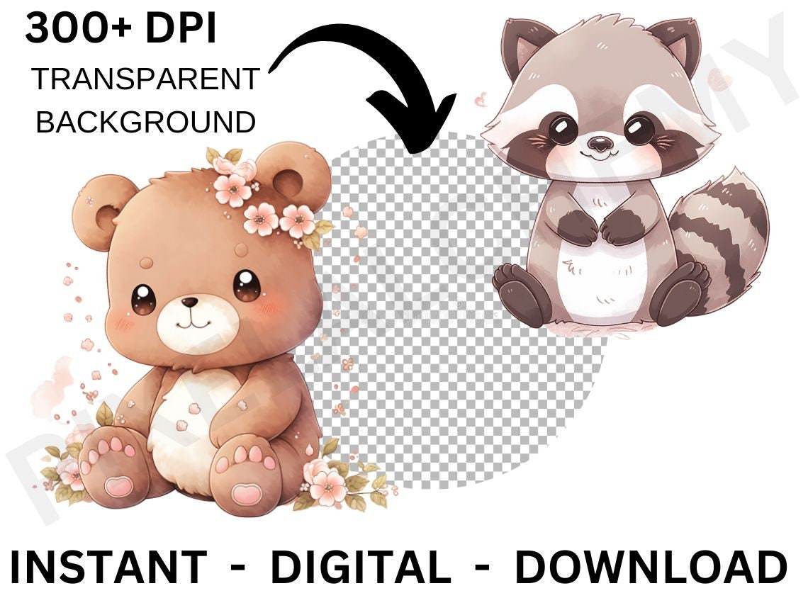 Woodland Animals Watercolor Clipart Forest Animals Clip Art - Etsy