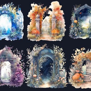 20 PNG Watercolor Secret Garden Clipart, Fairy Garden Clip Art, Garden ...