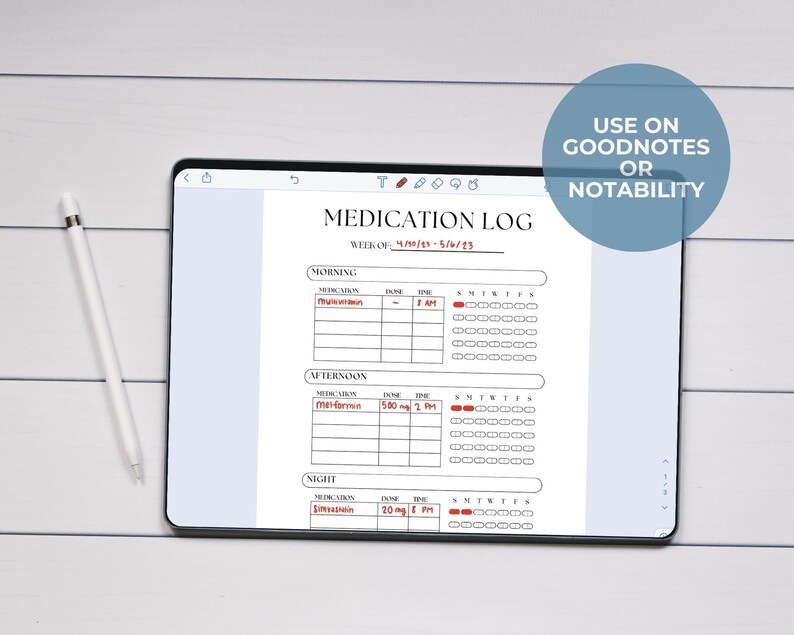 Medication Tracker and Log: Weekly and Monthly Printable PDF for ...