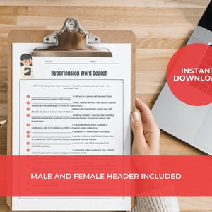Hypertension Word Search | Pharmacology Learning Aid | Printable PDF ...