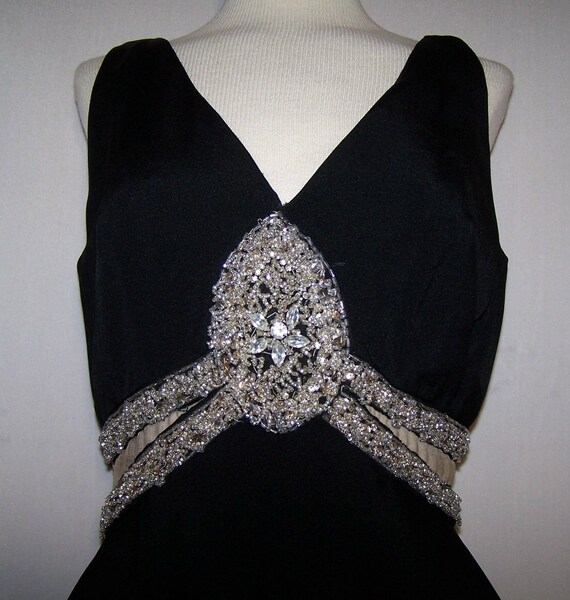 Jeweled Neck Formal Dress - Gem
