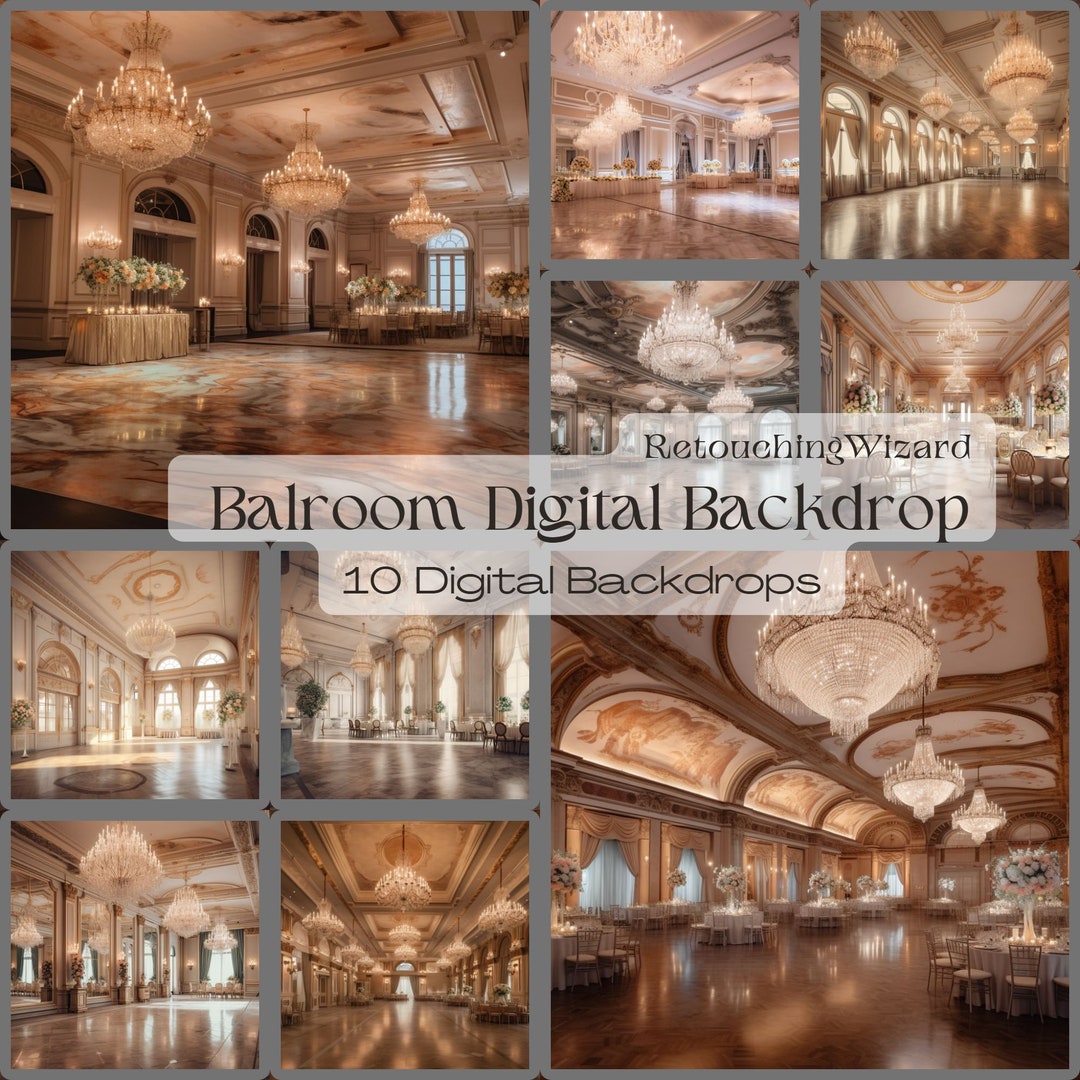 10 Digital Backdrop Bundle, Ballroom, Indoor Architecture, Wedding ...