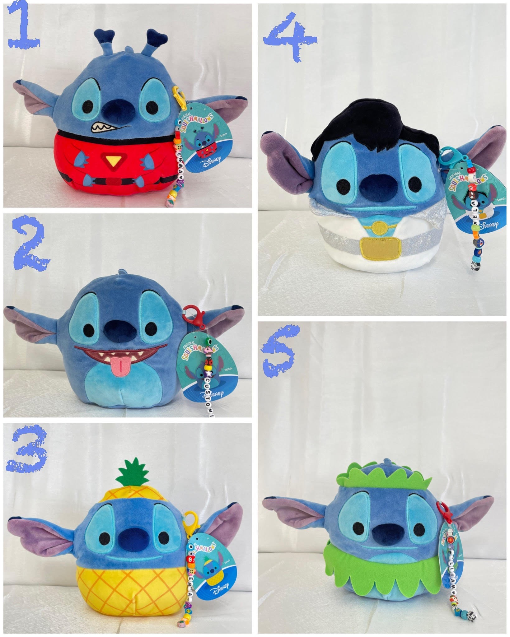 Squishmallow 6.5" Stitch Squad W/custom Hand-made Beaded ''personalized ...