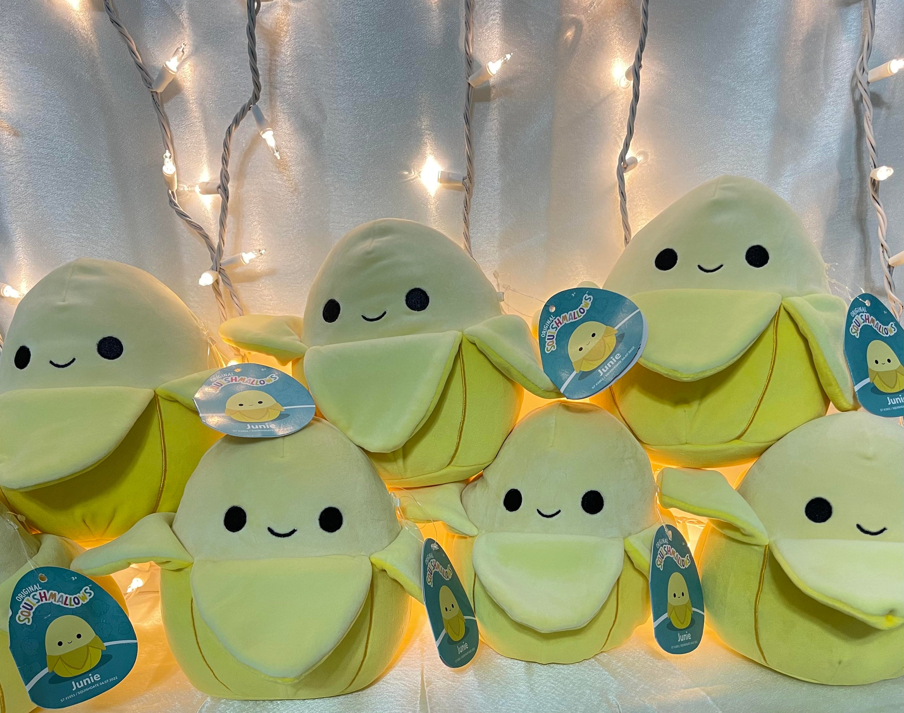Squishmallow 8 Junie the Banana W/custom Hand-made Beaded ... Squishmallow 8 Junie the Banana W/custom Hand-made Beaded ...