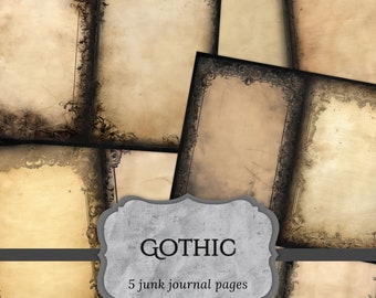 60 Gothic Paper Junk Journal, Dark Scrapbook Page, Victorian Journal ...