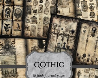 Gothic Junk Journal Pages, Dark Fantasy Scrapbook Page, Occult Journal ...