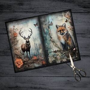 Fantasy Forest Animals Junk Journal Pages, Woodland Creatures Scrapbook ...