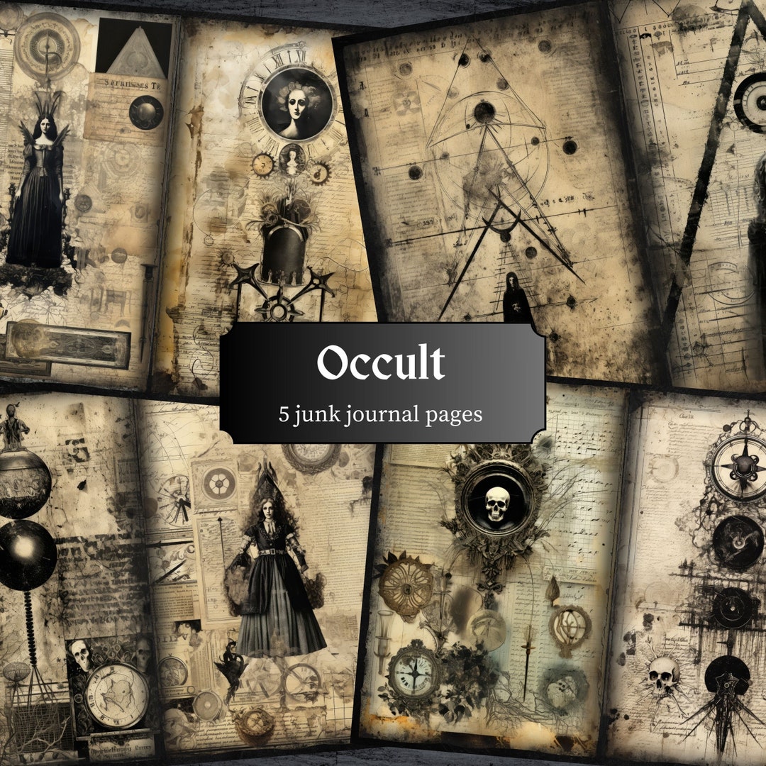 Occult Junk Journal Pages, Witchy Scrapbook Page, Mystic Journal Page ...