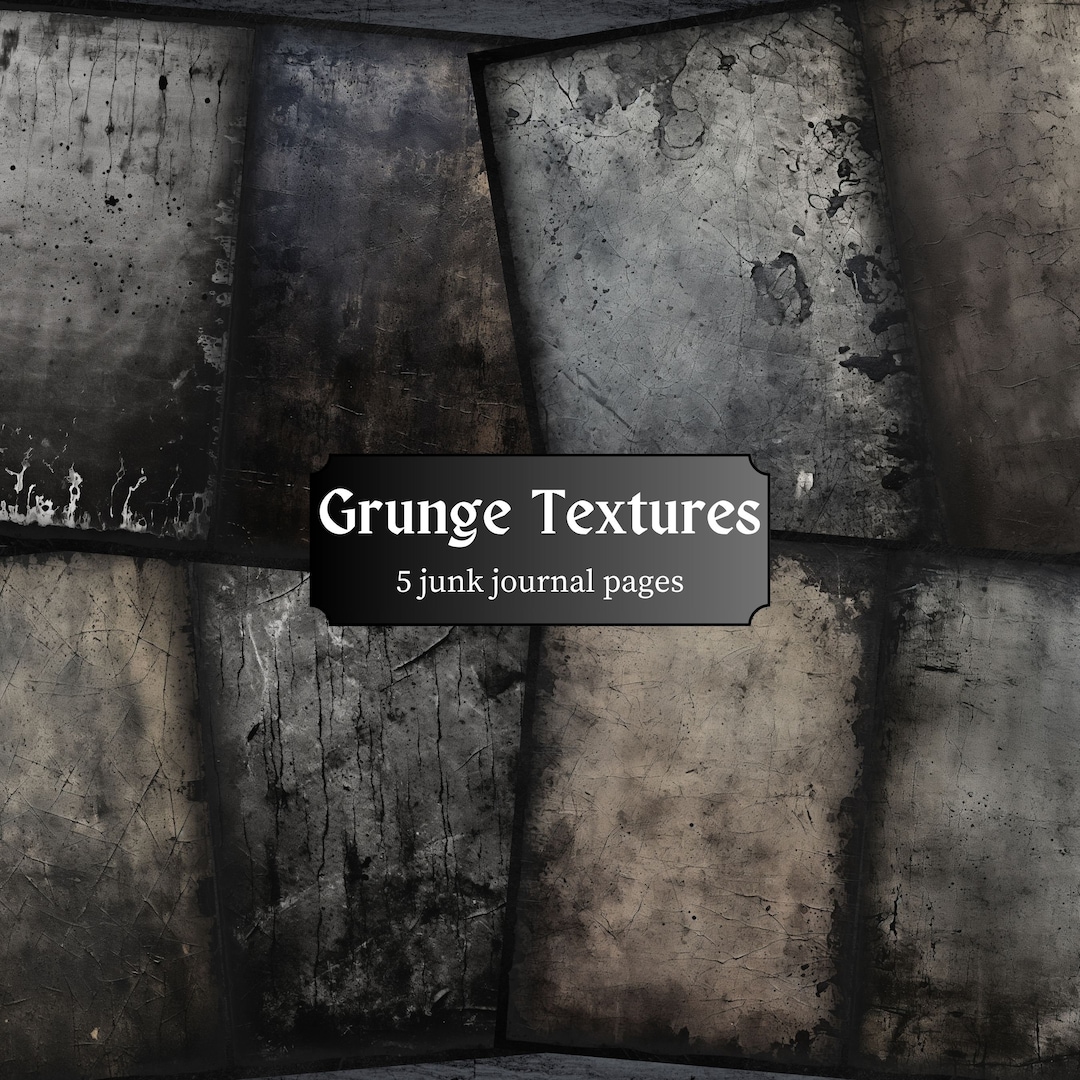 Grunge Textures Junk Journal Pages, Grungy Wallpaper Scrapbook Page ...