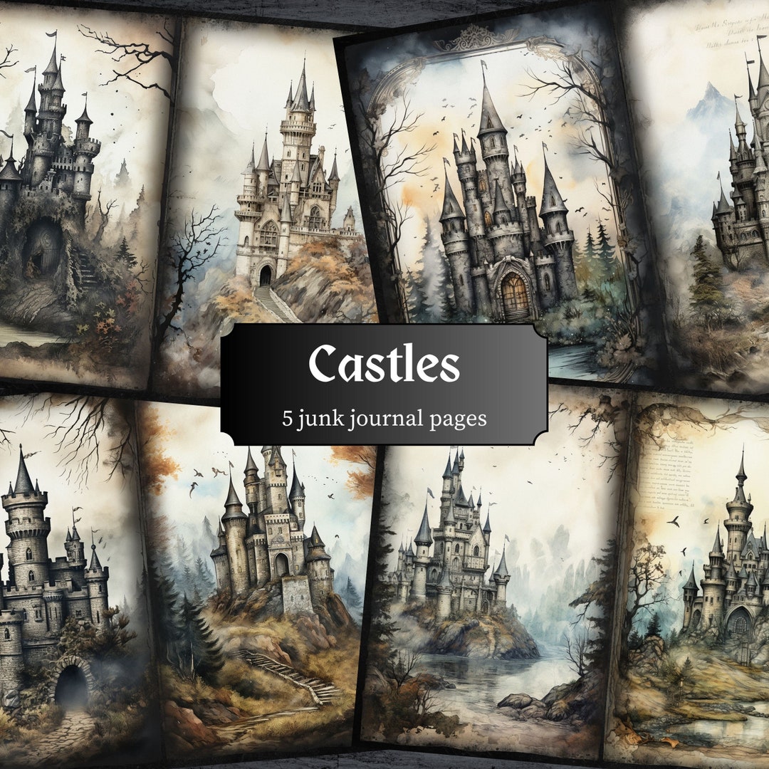 Castle Junk Journal Pages, Medieval Scrapbook Page, Fantasy Journal ...
