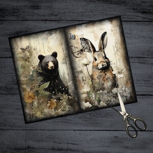 Fantasy Forest Animals Junk Journal Pages, Woodland Creatures Scrapbook ...