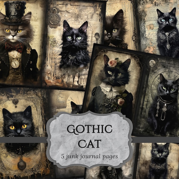 Vintage Black Cat - Etsy