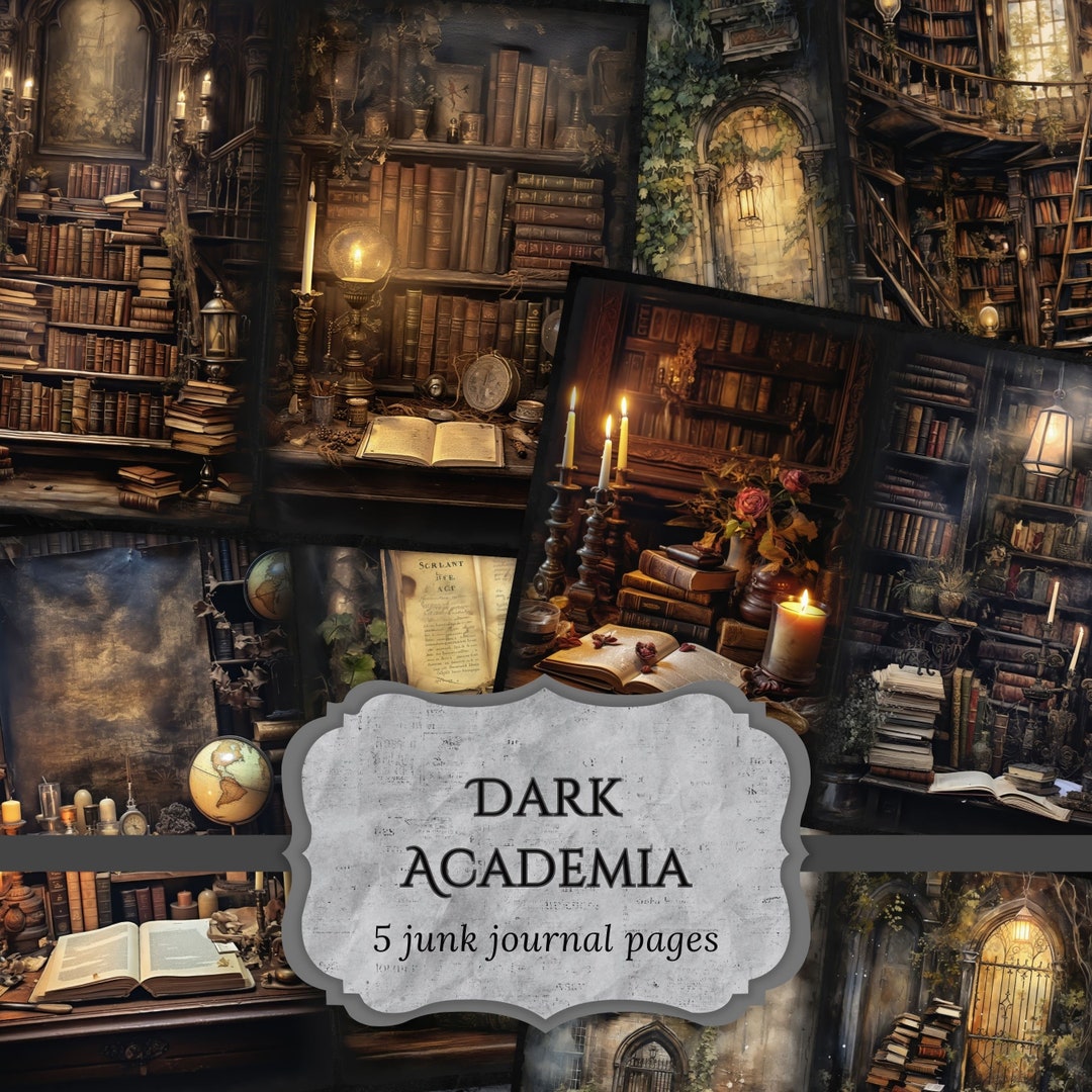 Dark Academia Junk Journal Pages, Vintage Scrapbook Page, Victorian ...