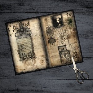 Gothic Junk Journal Pages, Dark Fantasy Scrapbook Page, Occult Journal ...