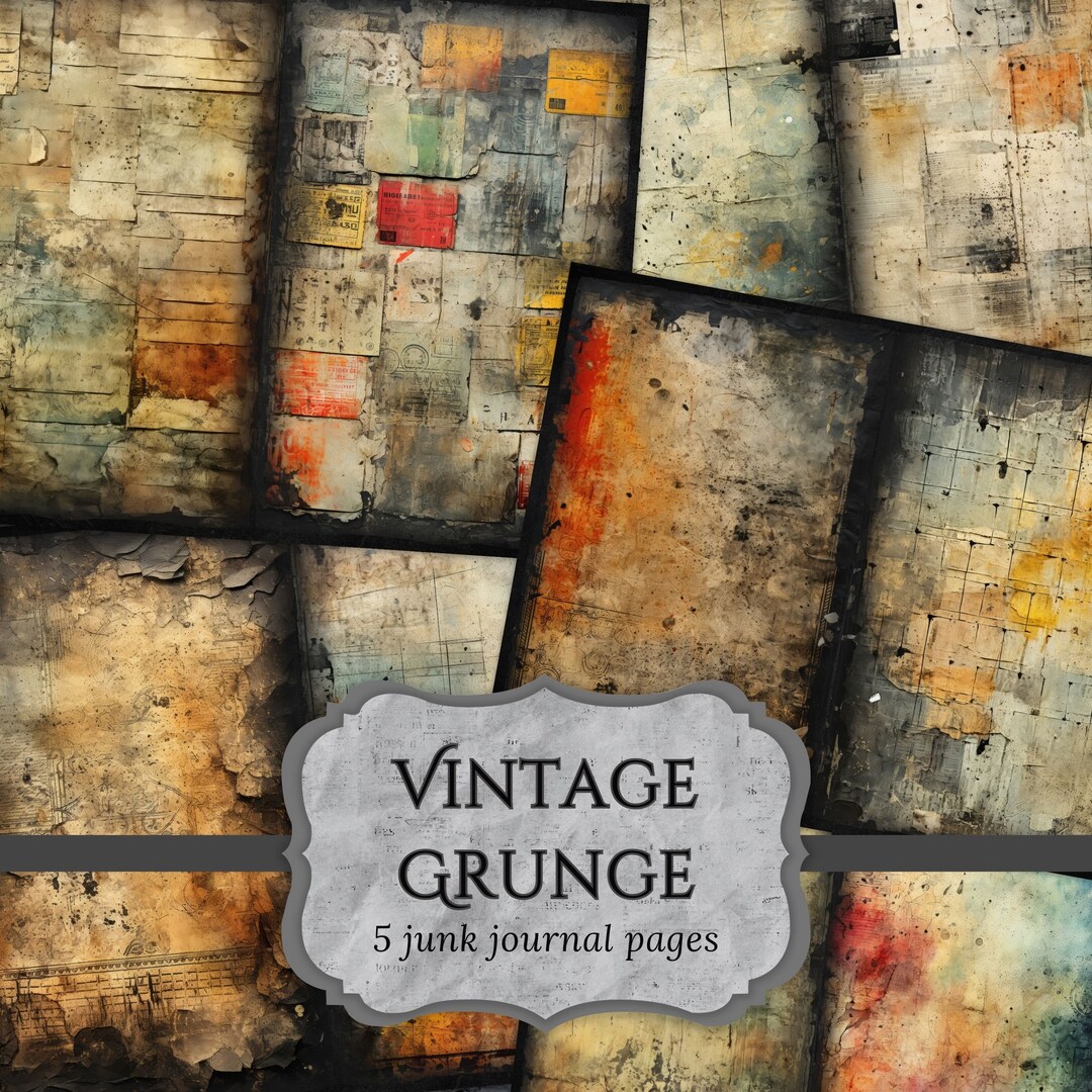 Vintage Grunge Plain Junk Journal Pages, Textures Scrapbook Page ...