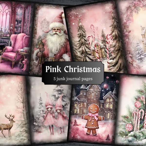 Pink Christmas Printables - Etsy