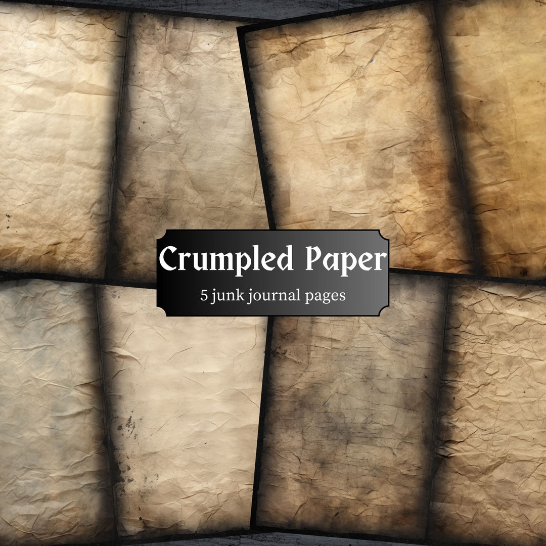 Crumpled Paper Junk Journal Pages Vintage Scrapbook Page - Etsy Denmark