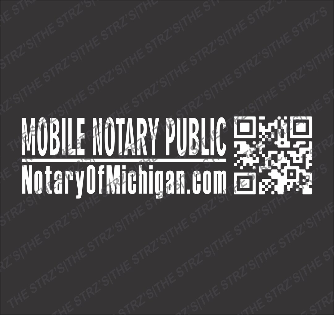 Mobile Notary Service - Notary Public Vinyl Window Decal With Built-in ...
