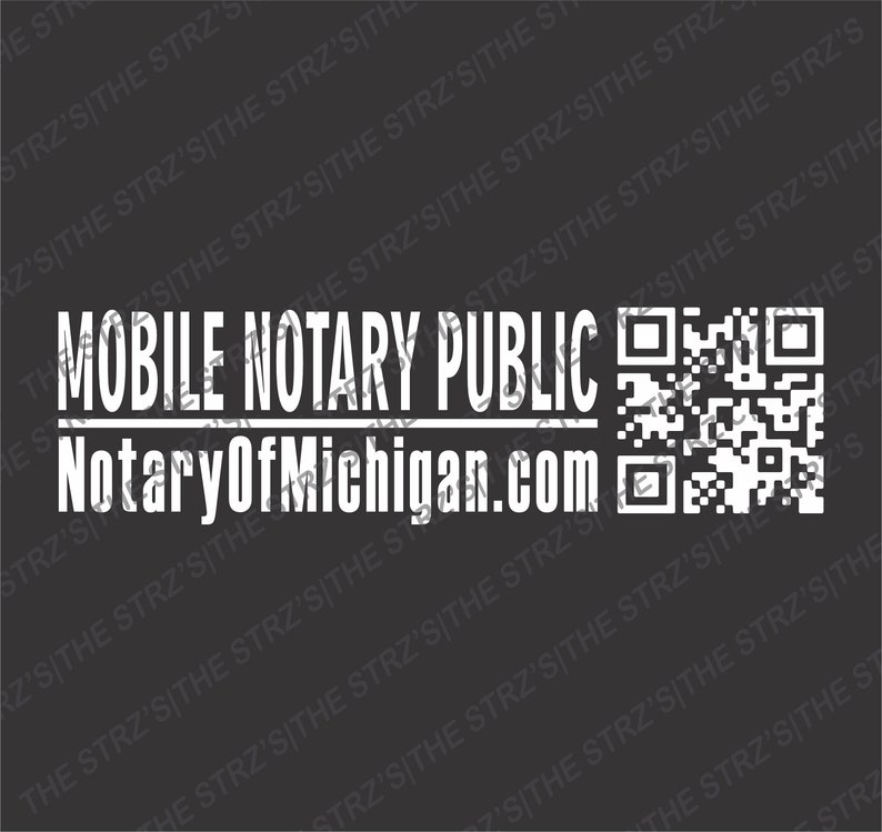 Mobile Notary Service - Notary Public Vinyl Window Decal With Built-in ...
