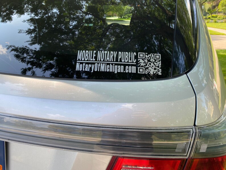 Mobile Notary Service - Notary Public Vinyl Window Decal With Built-in ...