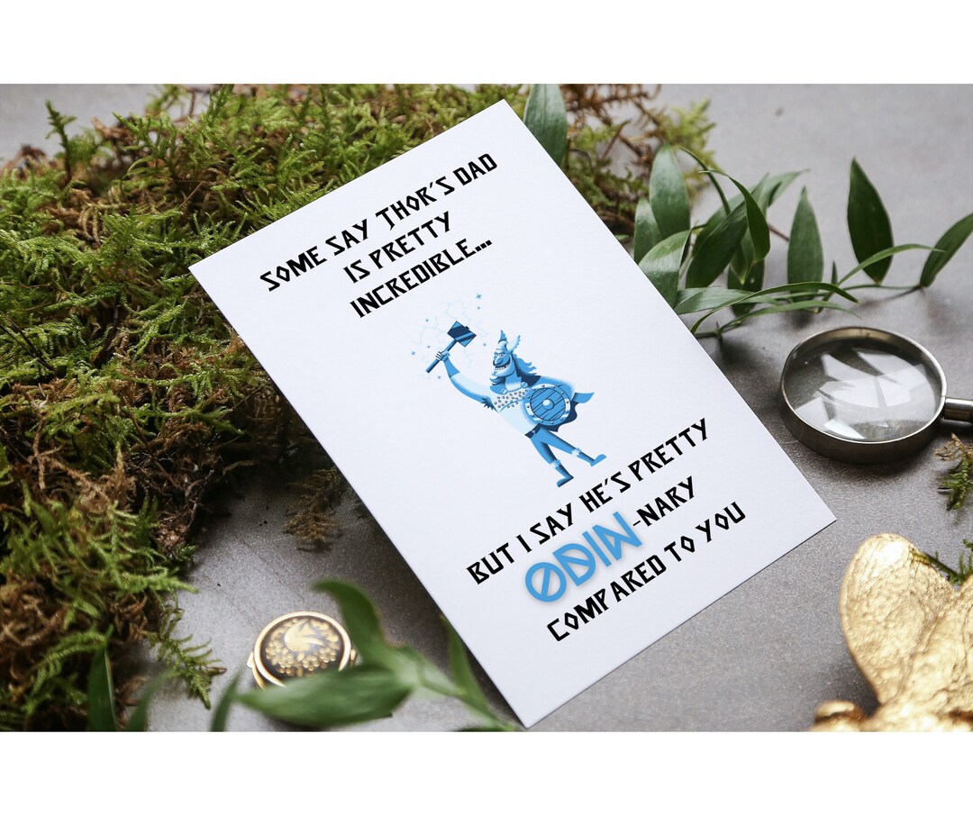 Funny Birthday Card / Thor / Odin / Odin-nary / Dad Joke / Pun - Etsy