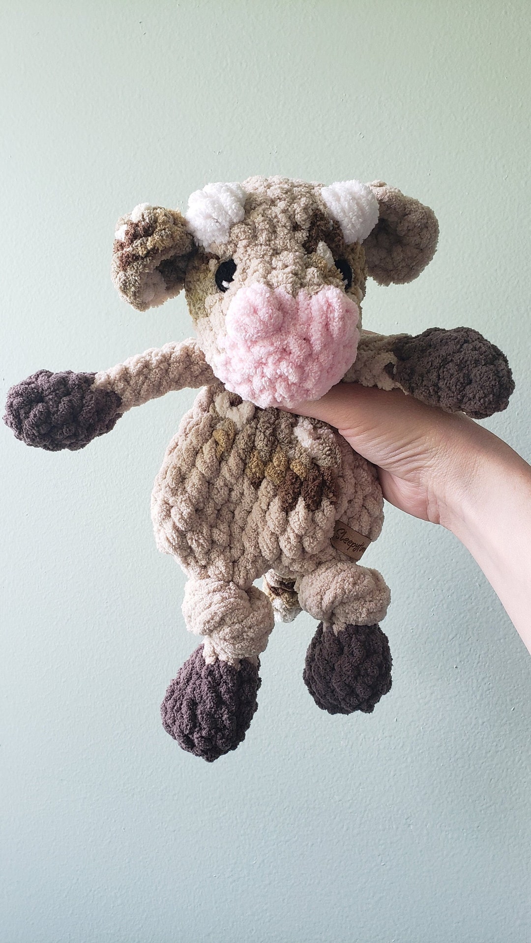 Spotted Cow Snuggler | Tan Cow Lovey | Baby Shower Gift | Cow Toy ...