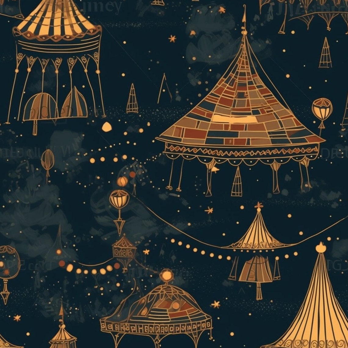 4 Seamless Circus Tent Pattern - Etsy