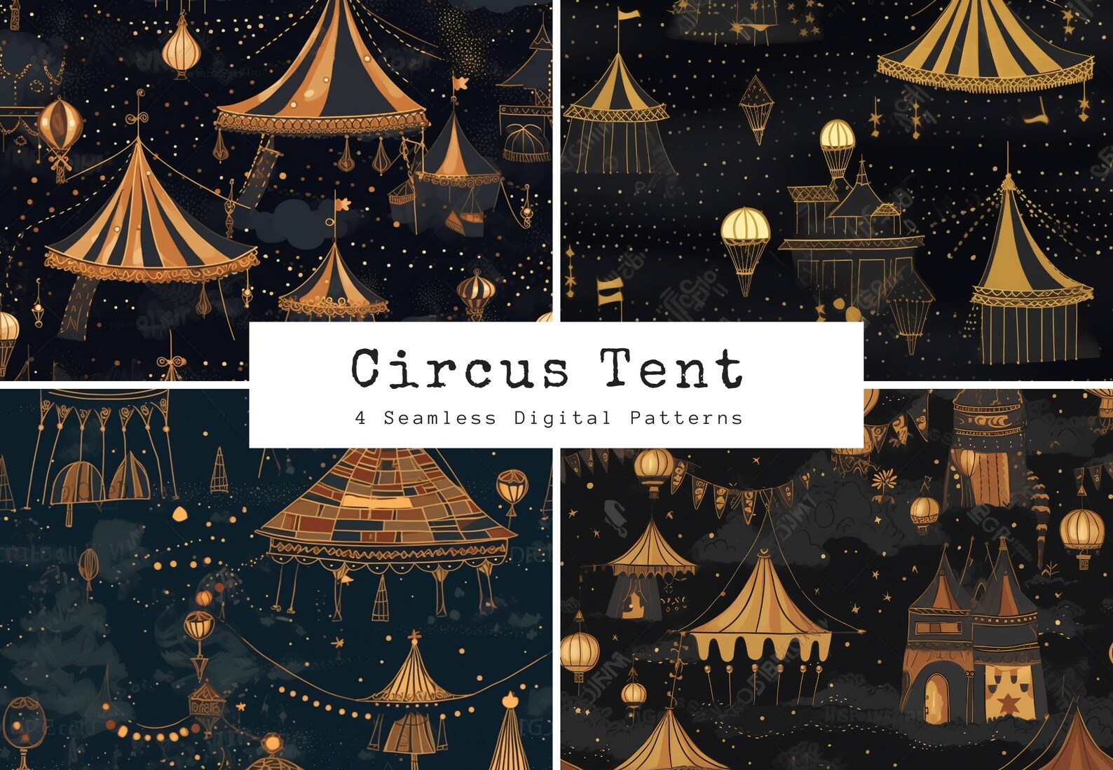 4 Seamless Circus Tent Pattern - Etsy