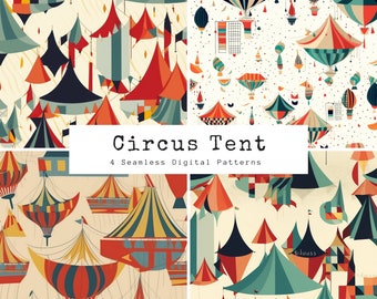4 Seamless Circus Tent Pattern - Etsy