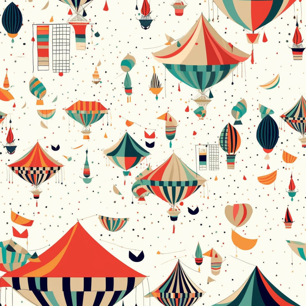 4 Seamless Circus Tent Pattern - Etsy