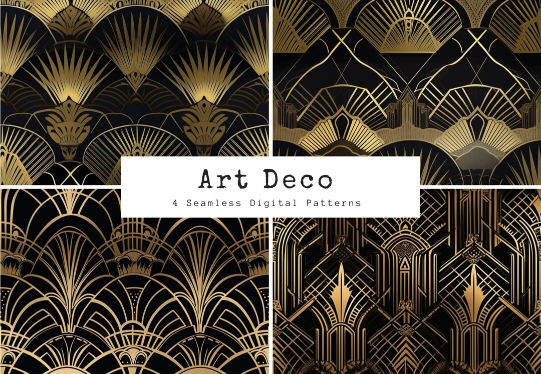 4 Seamless Art Deco Pattern - Etsy