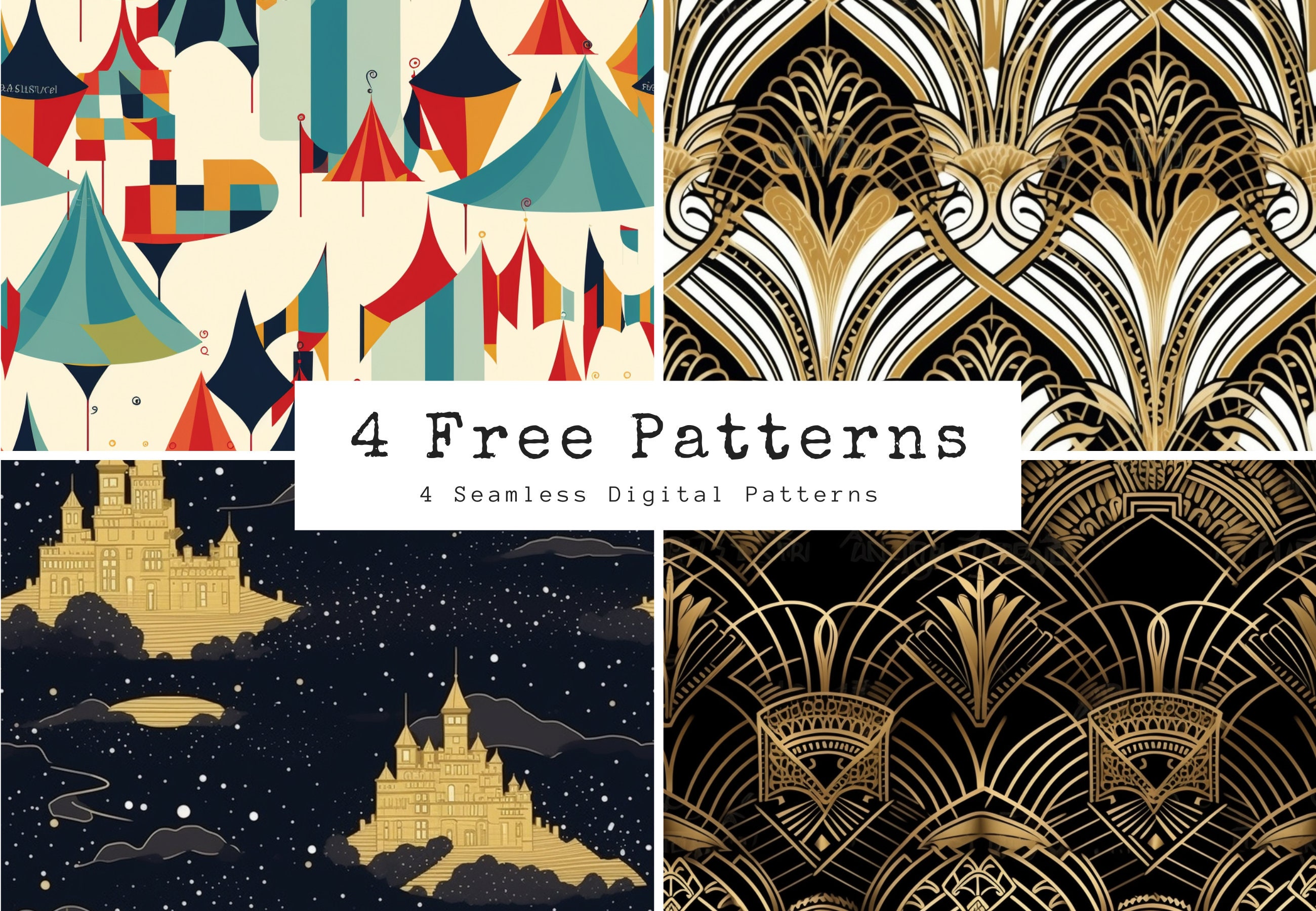 4 Seamless Circus Tent Pattern - Etsy